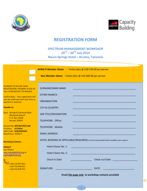 Fillable Online afralti SPECTRUM MANAGEMENT WORKSHOP - afralti Fax Email Print - pdfFiller