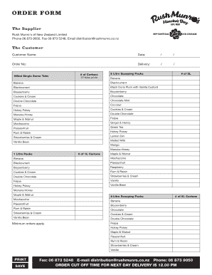 Fillable Online rushmunro ongoing co Order form - Rush Munro's Fax ...
