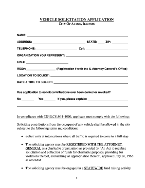 Fillable Online Vehicle Solicitation Application Fax Email Print ...