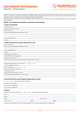 Fillable Online Easy-Domestic-Travel-Insurance-Claim-Form - Health ...