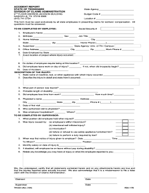 Fillable Online engr utk Accident Report Form PDF file Fax Email Print - pdfFiller