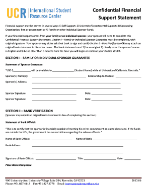 Fillable Online internationalcenter ucr Confidential Financial ...