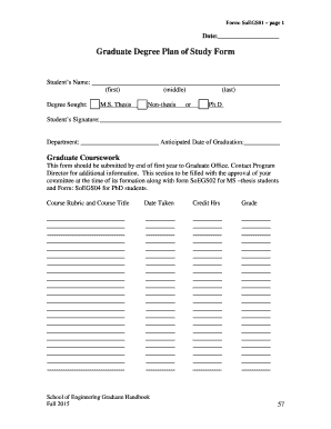 Fillable Online Graduate Degree Plan of Study Form - VCU School of ...
