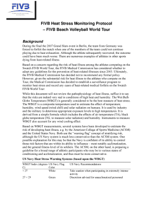 Fillable Online FIVB Heat Stress Monitoring Protocol Fax Email Print ...