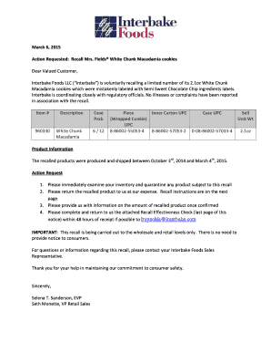 Fillable Online Interbake Foods LLC - McLane Fax Email Print - pdfFiller