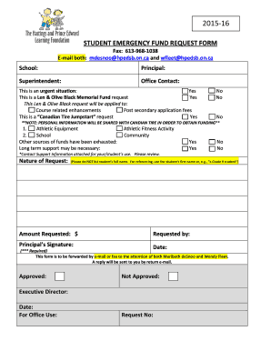 Fillable Online hpedsb on STUDENT EMERGENCY FUND REQUEST FORM - hpedsb ...
