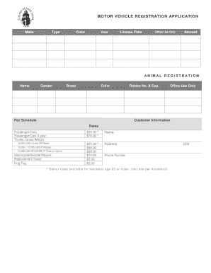 Fillable Online glenellyn Motor Vehicle Registration Form - Village of ...