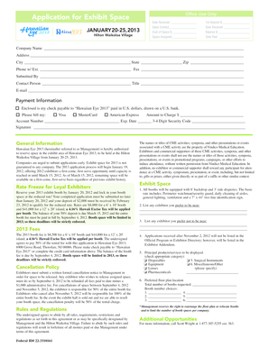 Fillable Online BApplicationb for Exhibit Space Fax Email Print - pdfFiller