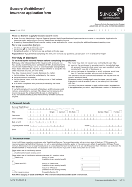 Fillable Online Suncorp WealthSmart Insurance bapplicationb form Fax Email Print - pdfFiller