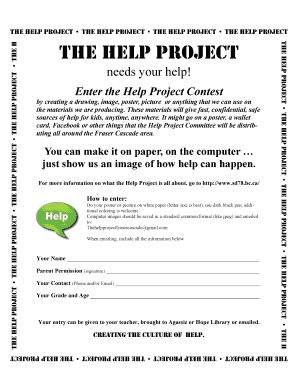Fillable Online The Help Project - Fraser-Cascade Fax Email Print ...
