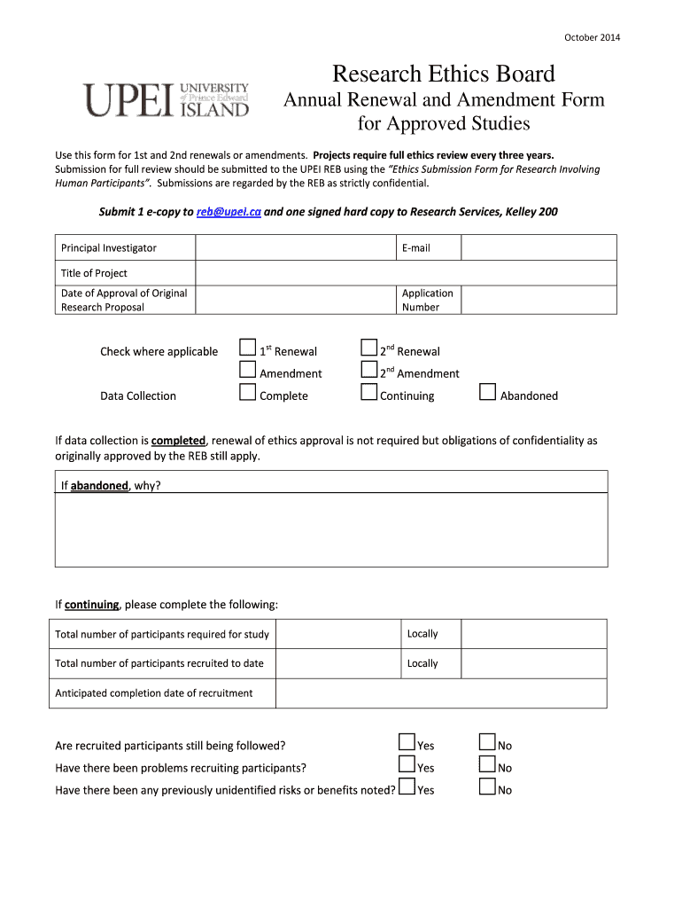 Fillable Online Research Ethics Board Fax Email Print - pdfFiller