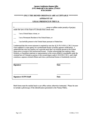 Fillable Online AFFIDAVIT OF - OCPO Fax Email Print - pdfFiller