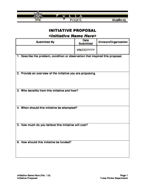 Fillable Online INITIATIVE PROPOSAL Fax Email Print - pdfFiller