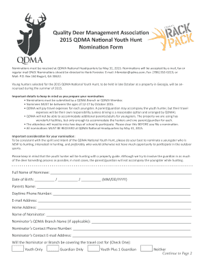Fillable Online 2015 Nomination Form - Quality Deer Management ...