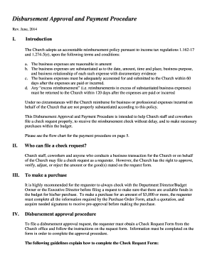Fillable Online Disbursement Approval and Payment Procedure Fax Email ...