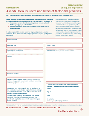 Fillable Online methodist org A model form for users and hirers of ...