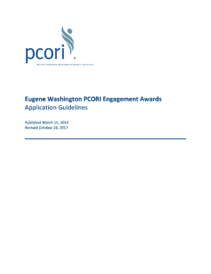Fillable Online pcori Eugene Washington PCORI Engagement Awards Fax Email Print - pdfFiller