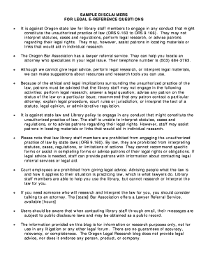 Fillable Online SAMPLE DISCLAIMERS Fax Email Print - pdfFiller