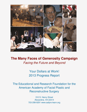 Fillable Online The Many Faces of Generosity Campaign Facing the Future ...