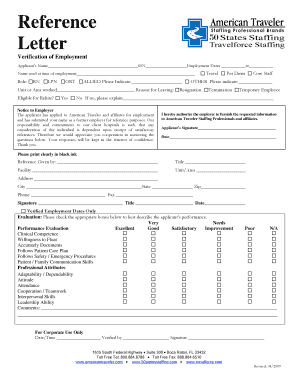 Fillable Online Reference Letter for Travel Nurse Job Reference Letter for Travel Nurse Job and ...
