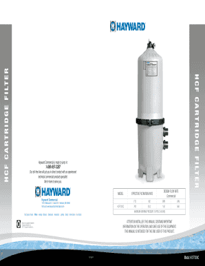 Fillable Online Hcf cartridge filter hcf cartridge filter - Hayward Fax ...