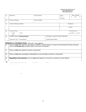 Fillable Online medicine dal APPLICATION FOR MEDICAL EDUCATION REGISTER ...