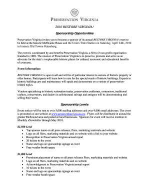 Fillable Online apva RESTORE VIRGINIA Sponsor formdoc - apva Fax Email ...