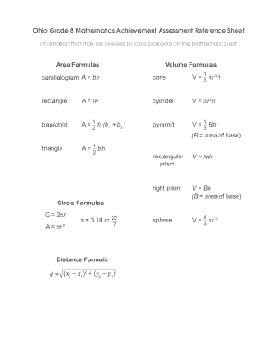 Fillable Online ohiodocs Ohio Grade 8 Mathematics Achievement ...