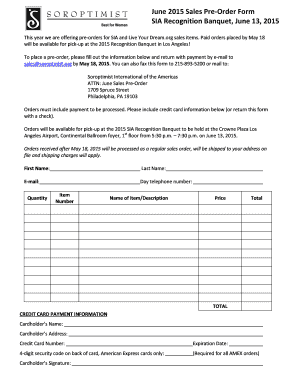 Fillable Online soroptimist June 2015 Sales Pre-Order Form SIA ...