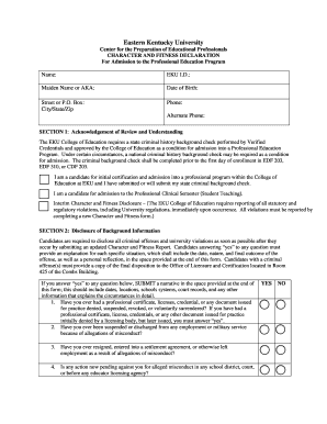Fillable Online Character and Fitness Declaration Form - Teacher ...