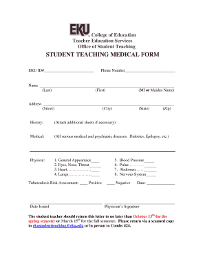 Fillable Online GENERAL MEDICAL FORM - Teacher Education Services Fax ...