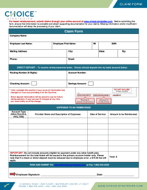 Fillable Online Claim Form20110819 Fax Email Print - pdfFiller