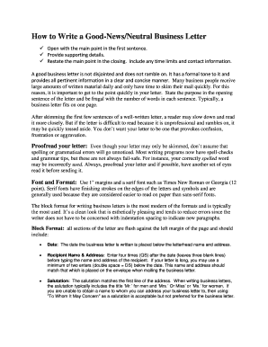 Fillable Online cats york How to Write a Good-NewsNeutral Business ...