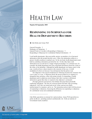Fillable Online RESPONDING TO SUBPOENAS FOR Fax Email Print - pdfFiller