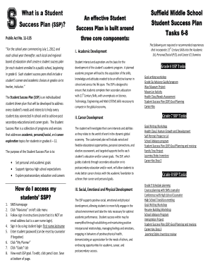 Fillable Online suffield Success Plan (SSP) Fax Email Print - pdfFiller