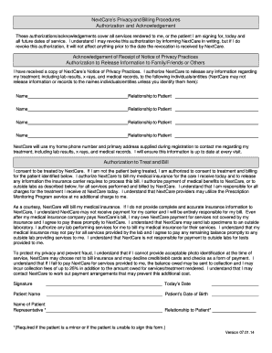 Fillable Online Access Medical Center Privacy and Billing Procedures ...