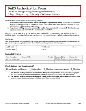 Fillable Online energy wisc DARS Authorization Form Fax Email Print ...
