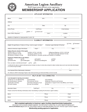 ALA Membership BApplicationb Pdf - American Legion Auxiliary - Alaohio - Fill and Sign Printable ...