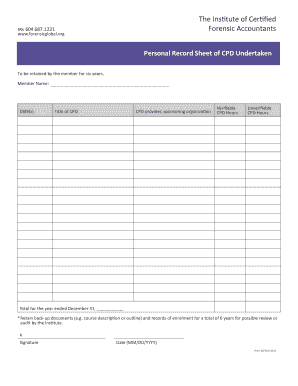 Fillable Online forensicglobal CPD Form CPD Form Fax Email Print ...