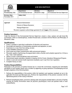 71+ Free Editable Housekeeping Job Description Templates in MS Word ...