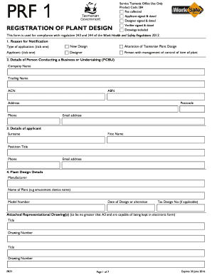 Fillable Online Application for Registration of Plant Design - WorkSafe ...