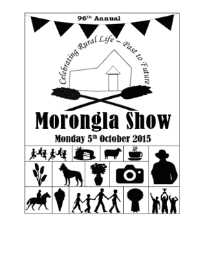 Fillable Online Morongla Show Society Inc - Agricultural Societies ...
