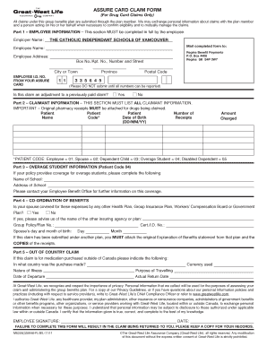 Fillable Online ASSURE CARD CLAIM FORM - CISVA Fax Email Print - pdfFiller