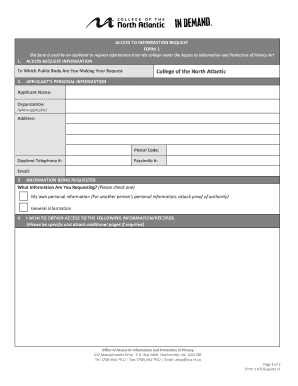 Fillable Online ATI Request form - College of the North Atlantic Fax ...