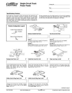 Fillable Online Single-Circuit Track Power Feeds - ConTech Lighting Fax ...