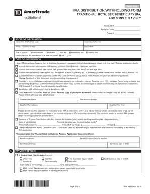 Fillable Online IRA DistributioinWithholding Form Fax Email Print ...