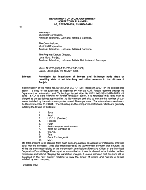 Fillable Online puda nic Permission for installation of Towers - Punjab ...