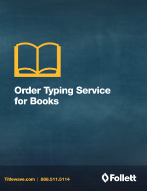 Fillable Online Book Order Typing Service Form - Follett Fax Email ...