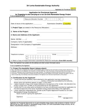 Fillable Online energy gov Application for Provisional Approval ...