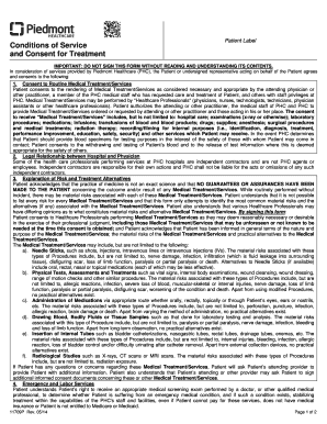 Fillable Online and Consent for Treatment Fax Email Print - pdfFiller